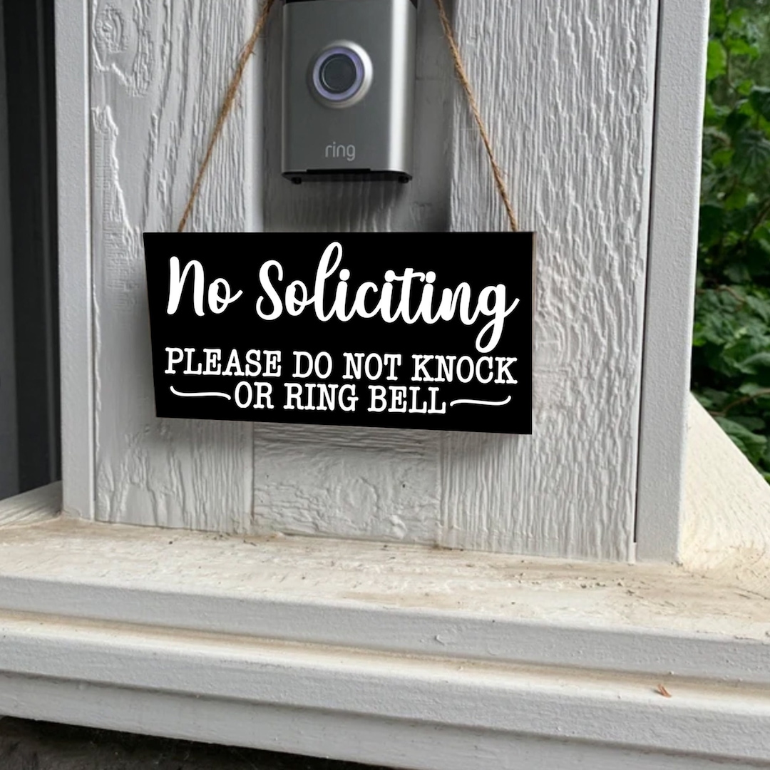 No Soliciting Sign, Please Do Not Knock Ring Bell Sign, Wreath Sign, No ...