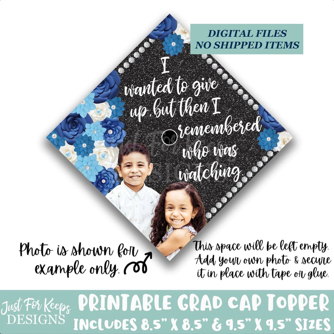 Printable Grad Cap Topper, DIY Graduation Cap Topper, Wanted to Give Up ...