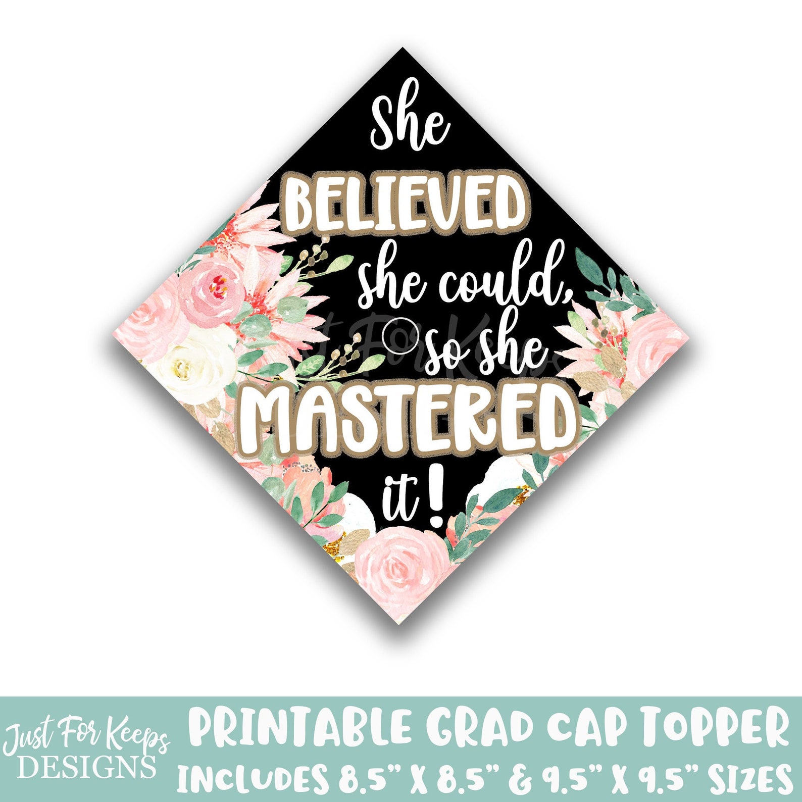 Printable Grad Cap Topper DIY Graduation Cap Topper She | Etsy