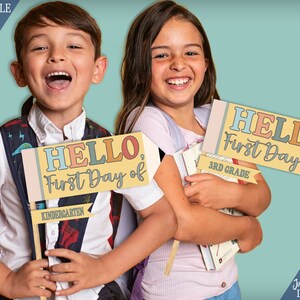 Printable First Day of School Pennant Flags, School Paper Flags, Back ...