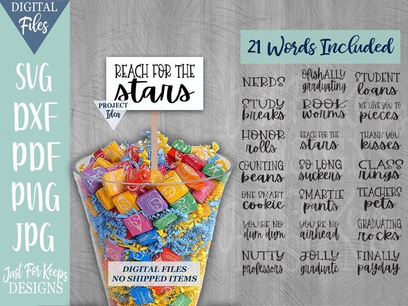 Graduation Candy Bar Labels SVG: DIY Candy Buffet (digital Files) - Etsy