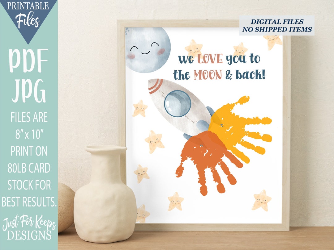 Handprint Art for Parents, Birthday Gift Craft for Kids Printable, Gift ...