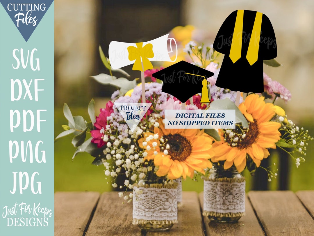 Graduation Centerpieces 2025 SVG, DIY Grad Party Decor, Cricut SVG ...