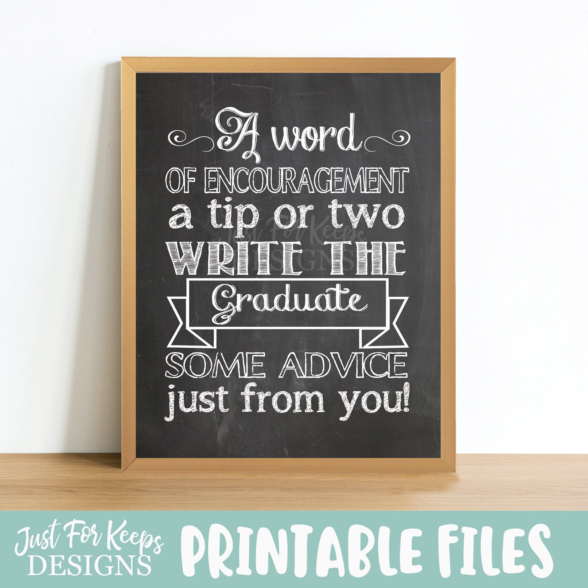 Advice and Wishes Graduation Sign Chalkboard Printable. 5x7 | Etsy
