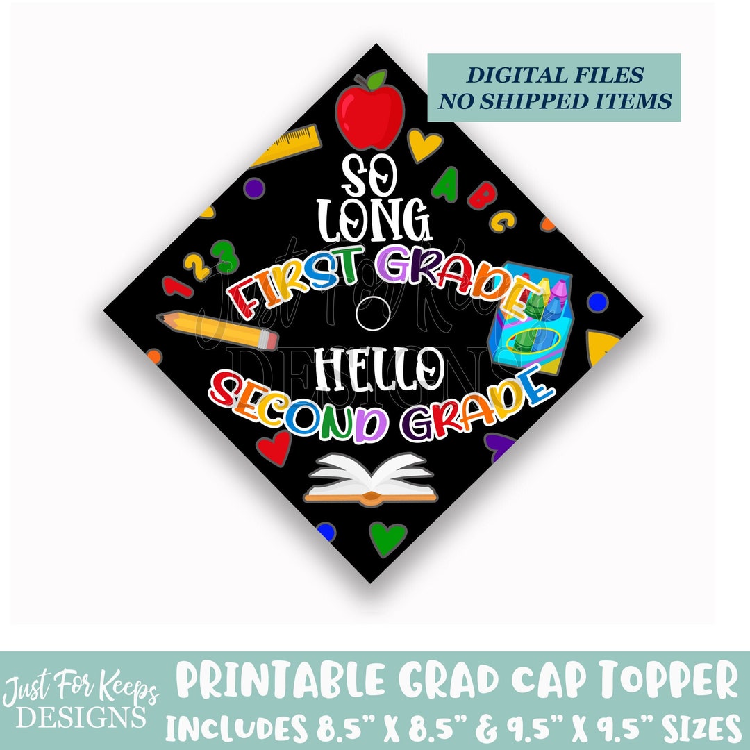 Printable Grad Cap Topper, DIY Graduation Cap Topper, Kindergarten Grad ...
