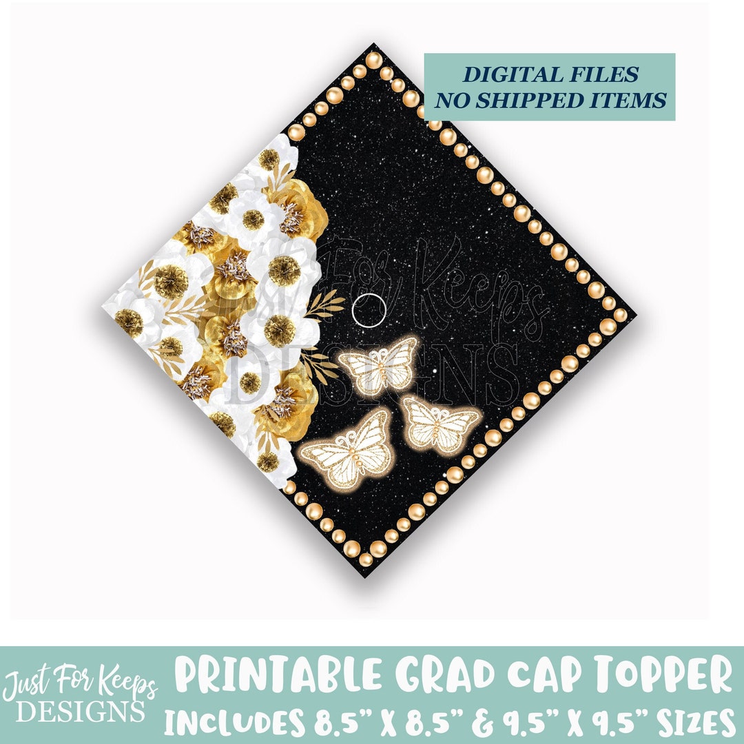 Printable Grad Cap Topper, DIY Graduation Cap Topper, Blank Graduation ...