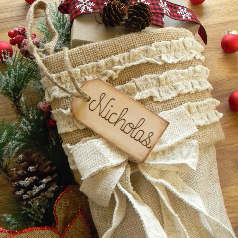 Stocking Name Tag - Etsy