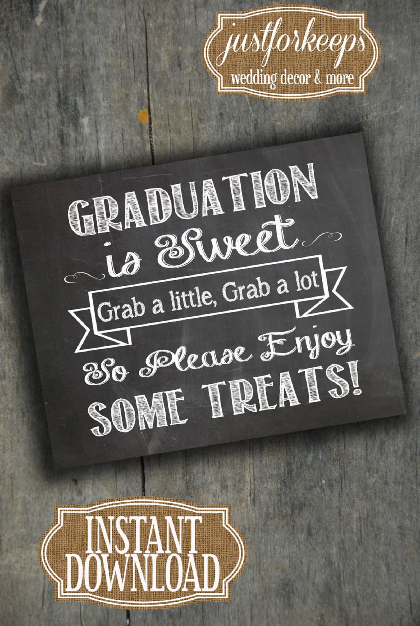 Graduation is Sweet Sign Chalkboard Printable 8x10 PDF DIY - Etsy