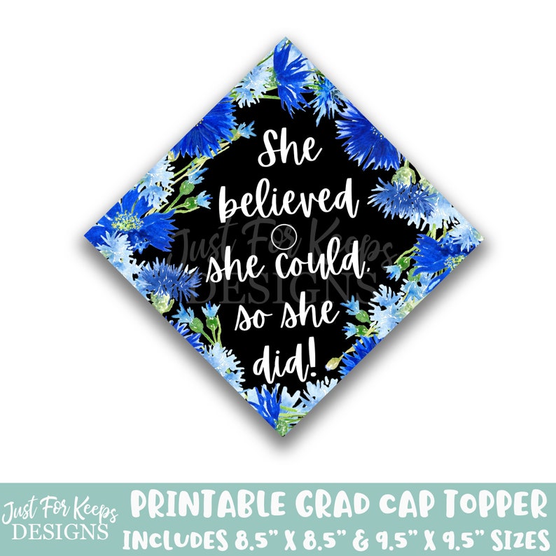 Printable Grad Cap Topper DIY Graduation Cap Topper She - Etsy