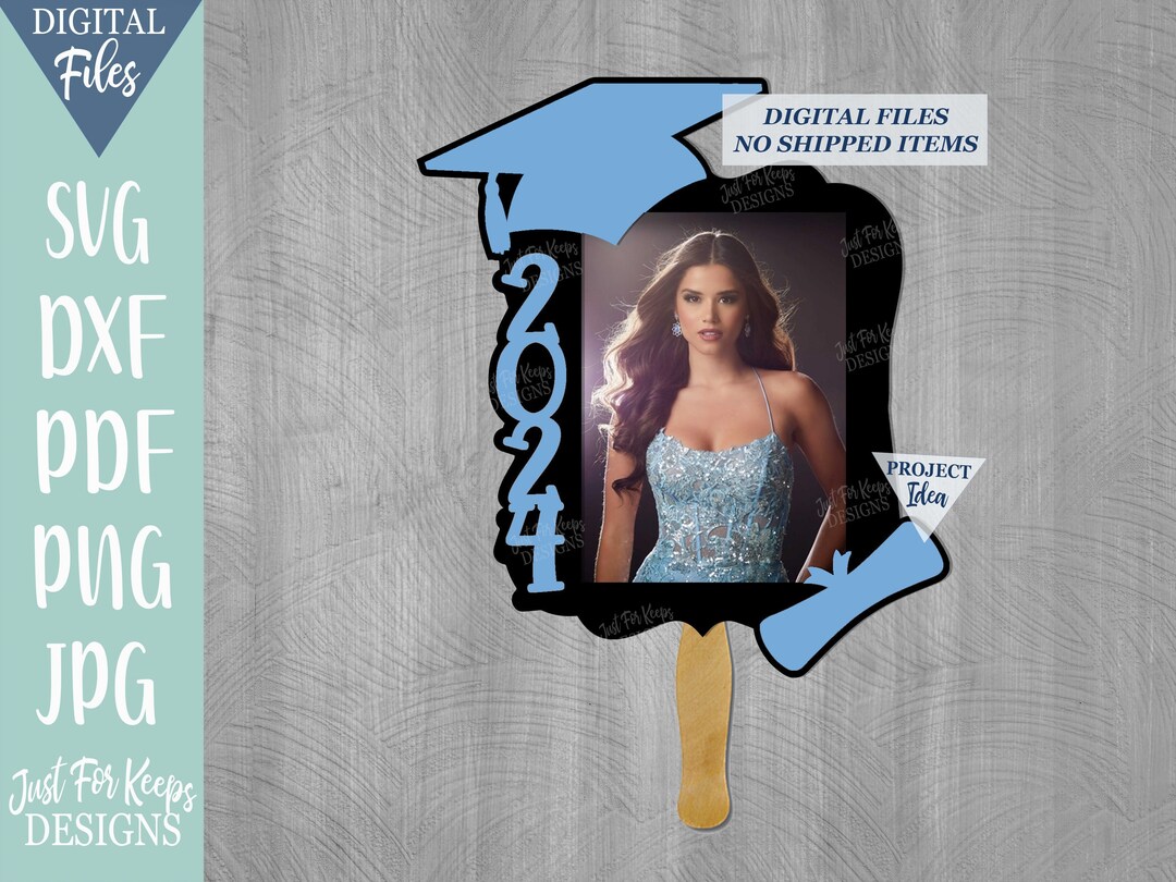 Graduation Fan SVG, Graduation Centerpiece SVG, DIY Graduation Photo ...