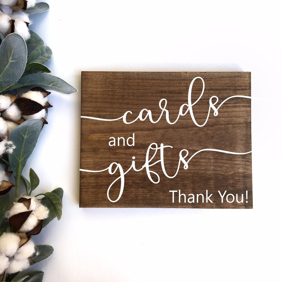 Cards & Gifts Sign, Rustic Wood Sign, Thank You Sign, Gift Table Sign ...