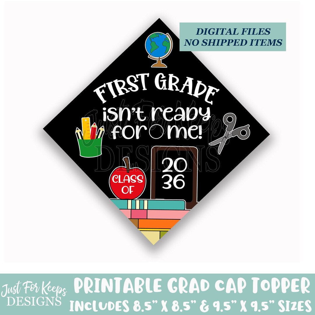 Printable Grad Cap Topper, DIY Graduation Cap Topper, Kindergarten Grad ...
