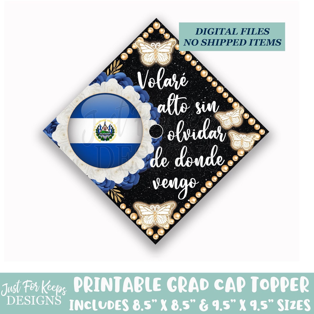 Printable Grad Cap Topper, DIY Graduation Cap Topper, Volaré Alto Sin ...