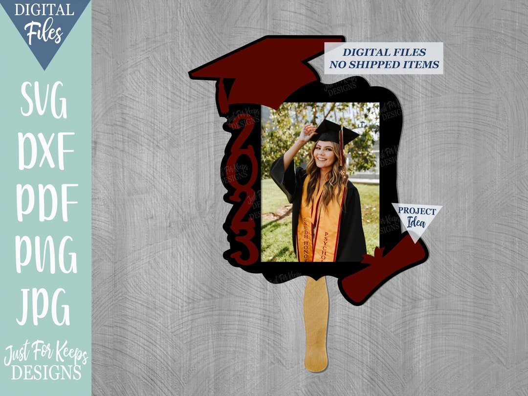 Graduation Fan SVG Maroon Graduation Centerpiece SVG DIY - Etsy