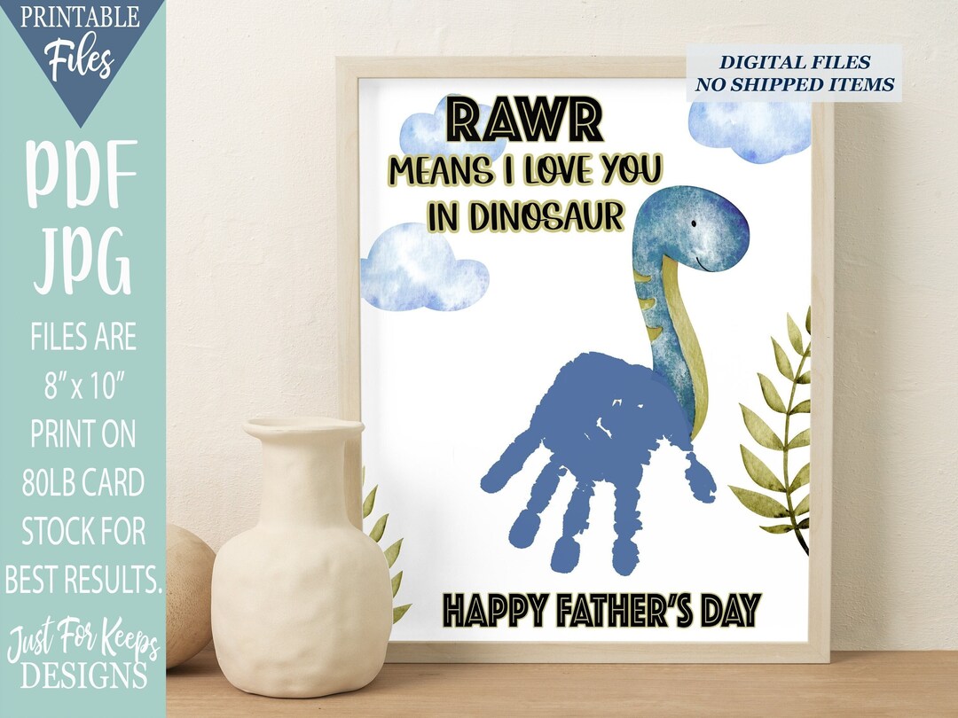 Handprint Art for Dad, Father's Day Crafts for Kids Printable, Gift for ...