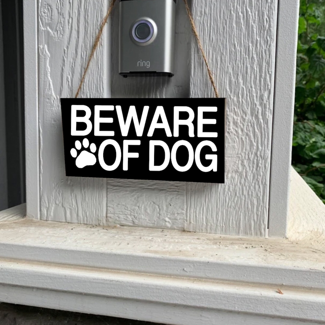 Beware of Dog Sign, Dog on Premises Sign, Ring Doorbell Sign, Wreath ...