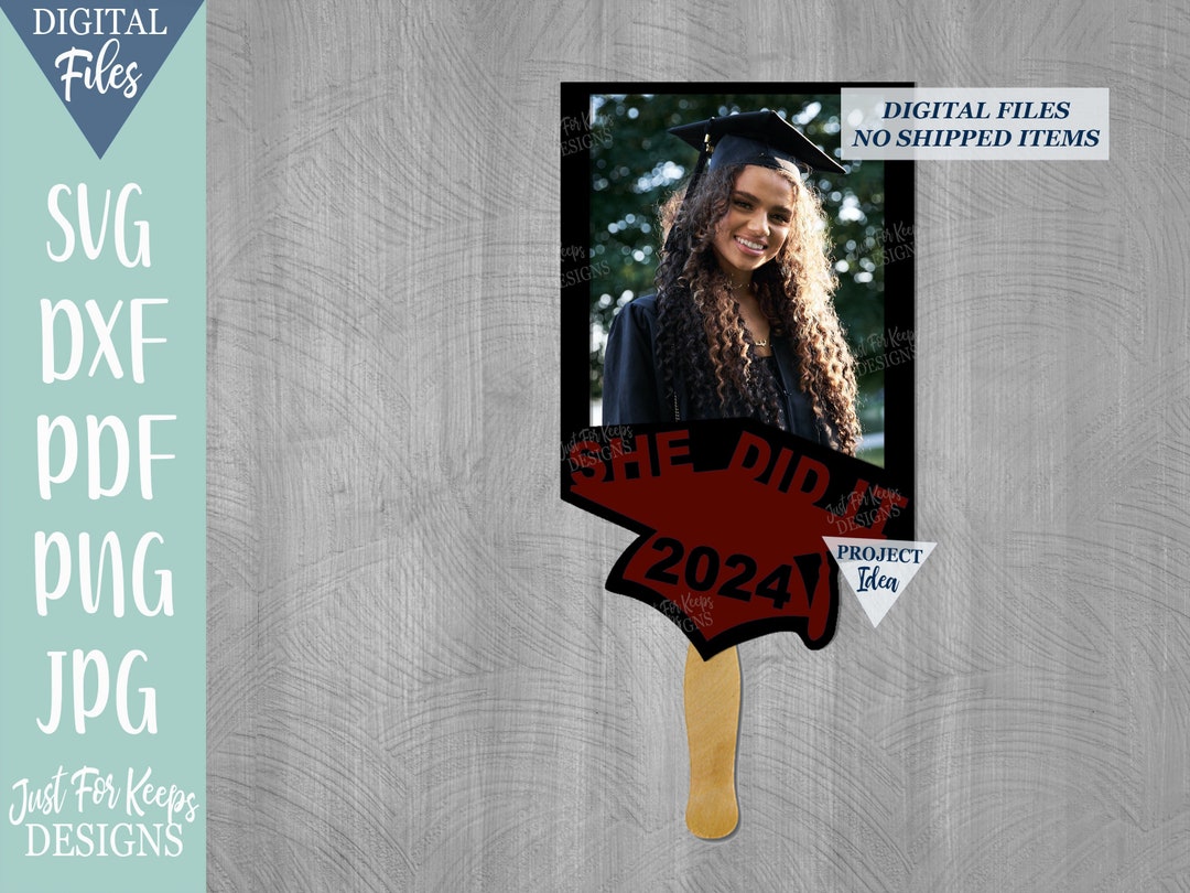 Graduation Fan SVG, Graduation Centerpiece SVG, DIY Graduation Photo ...