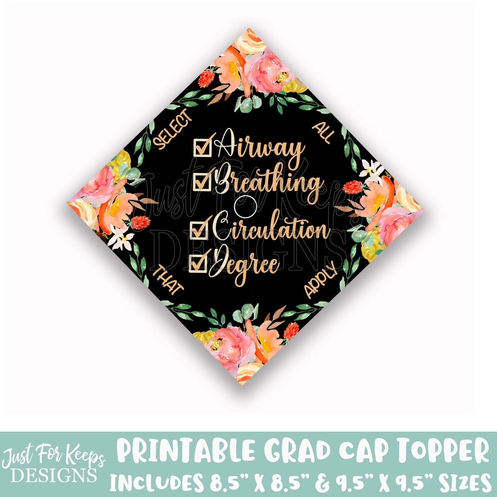 Printable Grad Cap Topper DIY Graduation Cap Topper Airway - Etsy