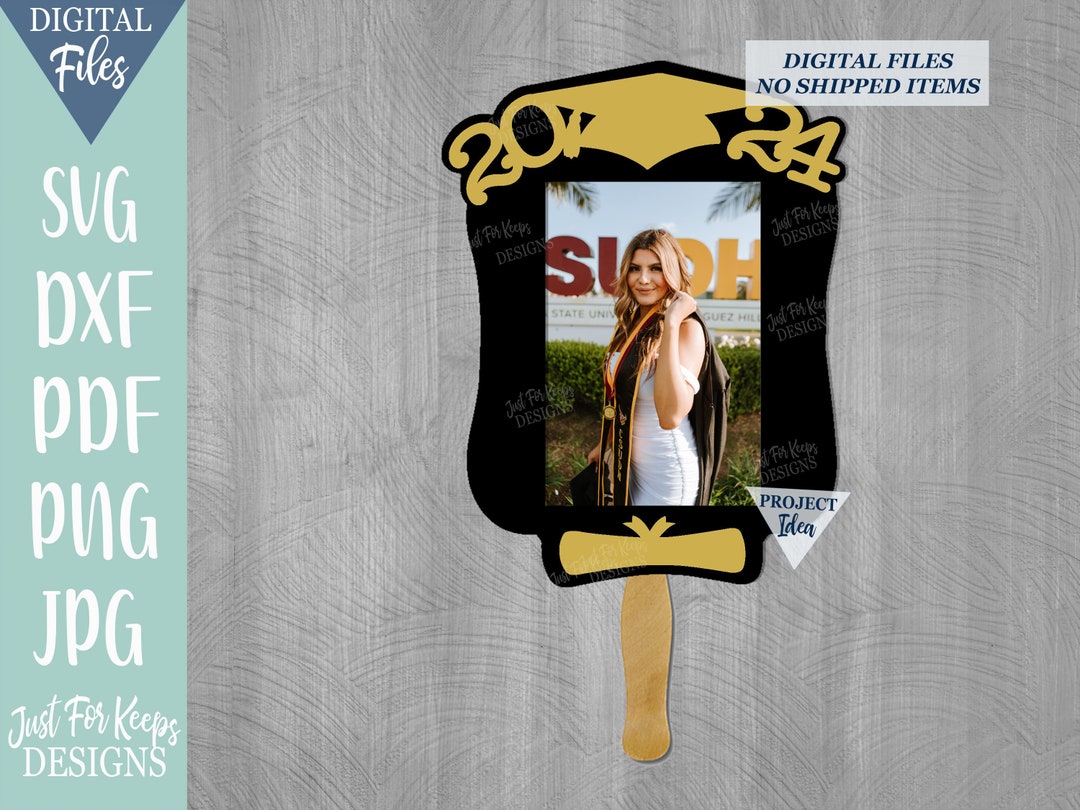 Graduation Fan SVG, Gold Graduation Centerpiece SVG, DIY Graduation ...
