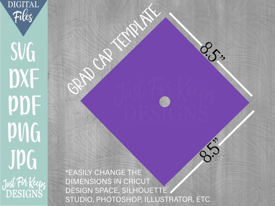 Purple Grad Cap Template, Graduation Cap SVG, DIY Graduation Cap ...
