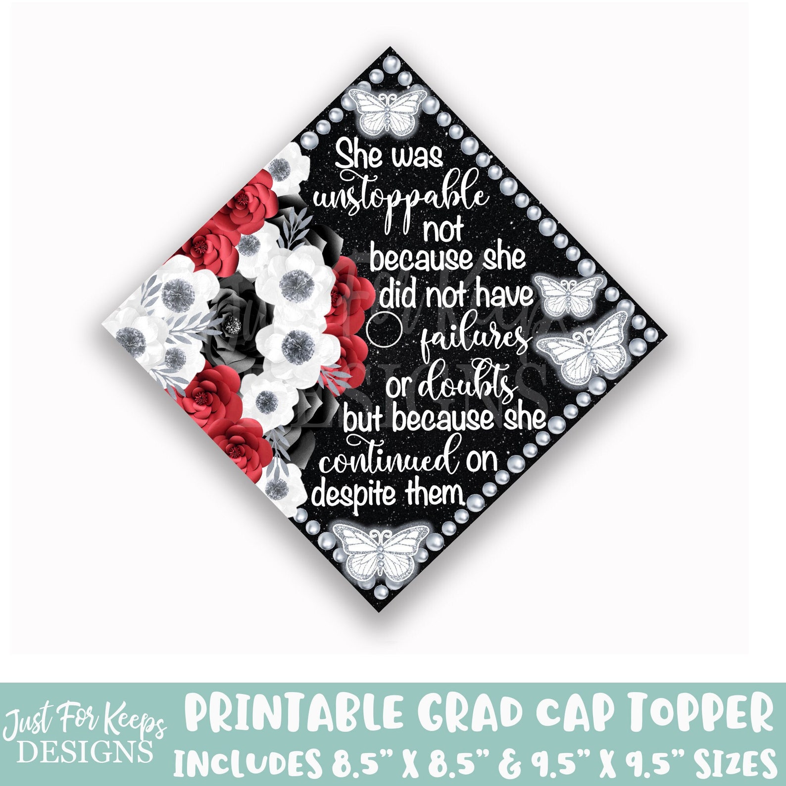 Printable Grad Cap Topper DIY Graduation Cap Topper She Was | Etsy