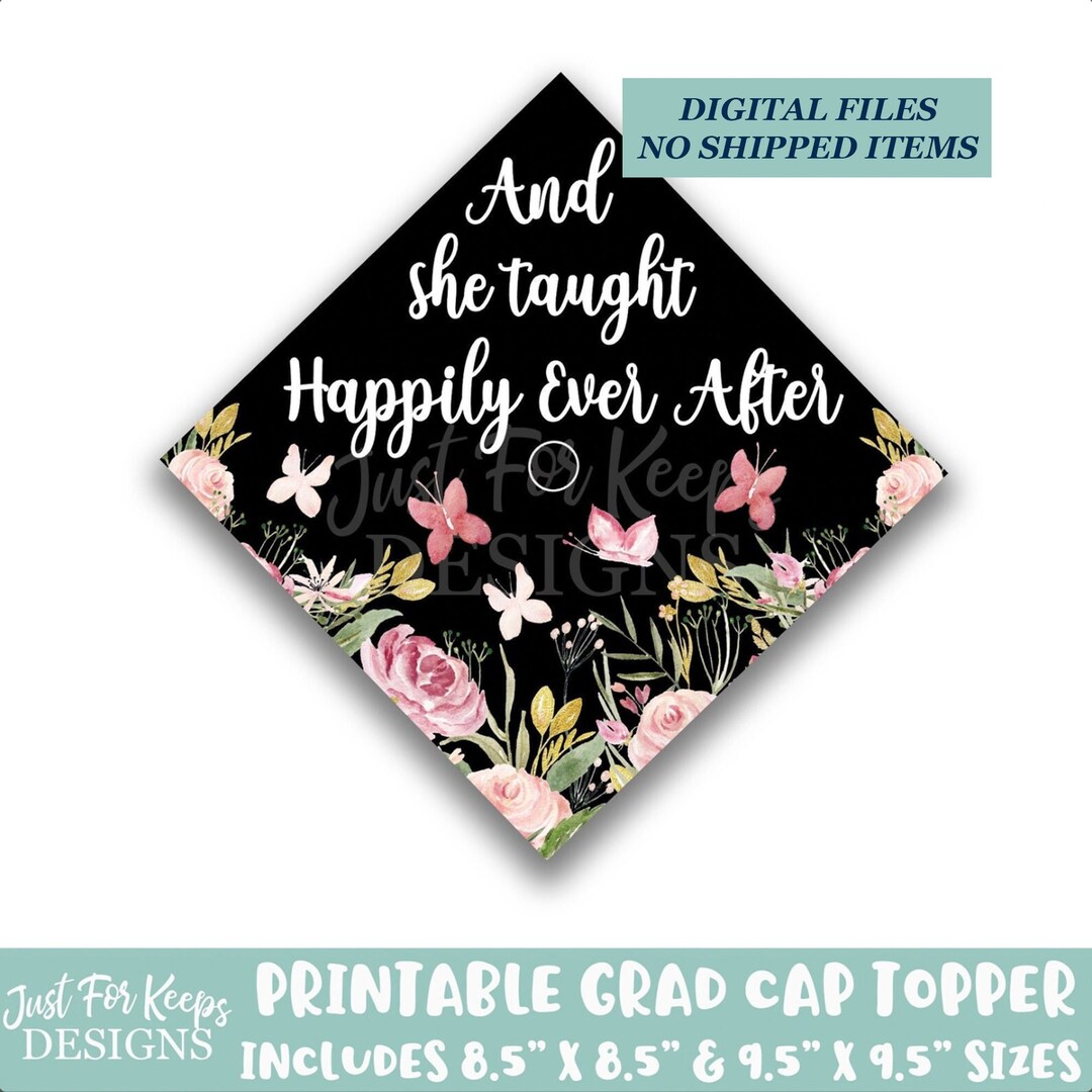 Printable Grad Cap Topper, DIY Graduation Cap Topper, She Taught ...