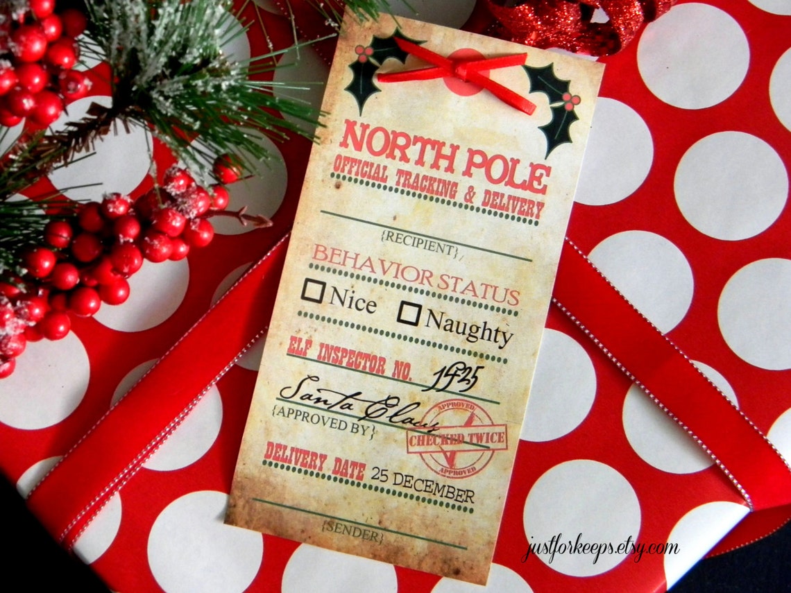 Printable Christmas Tags, Instant Download, Naughty Nice Christmas Tags ...