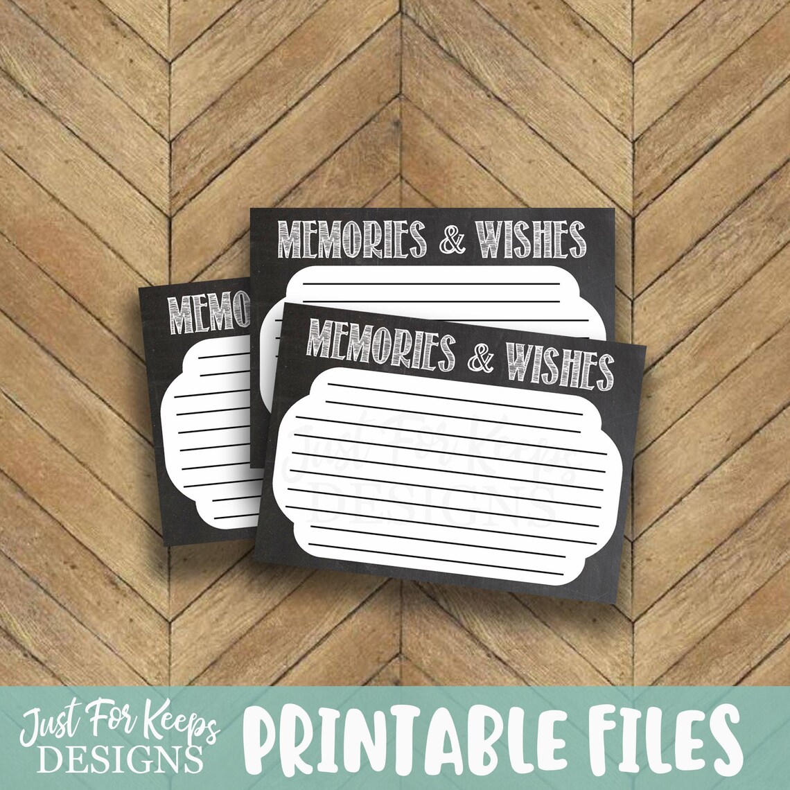 Memories & Wishes Cards: Chalkboard Style Printable (PDF, JPG) - Etsy
