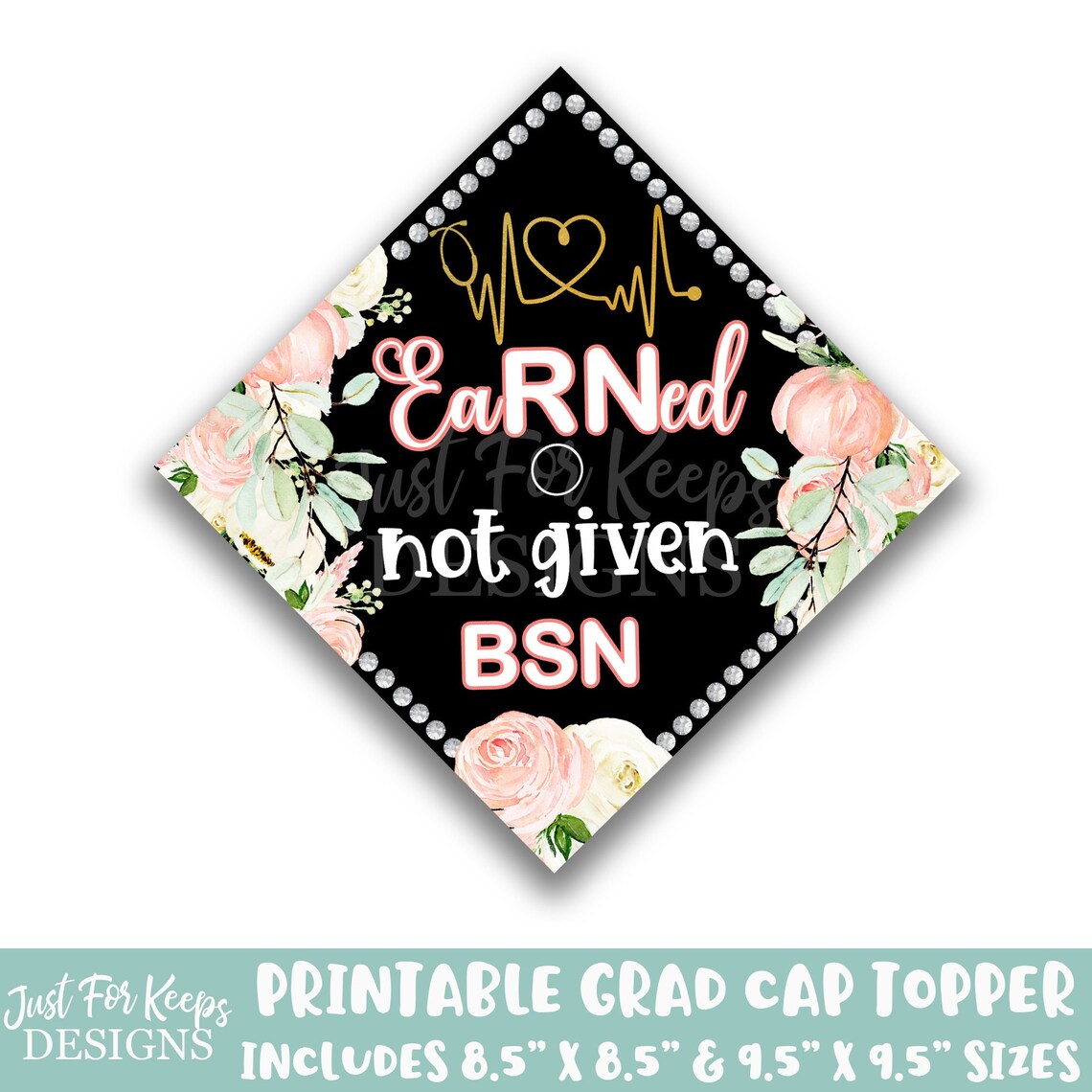 Printable Grad Cap Topper DIY Graduation Cap Topper Earned | Etsy