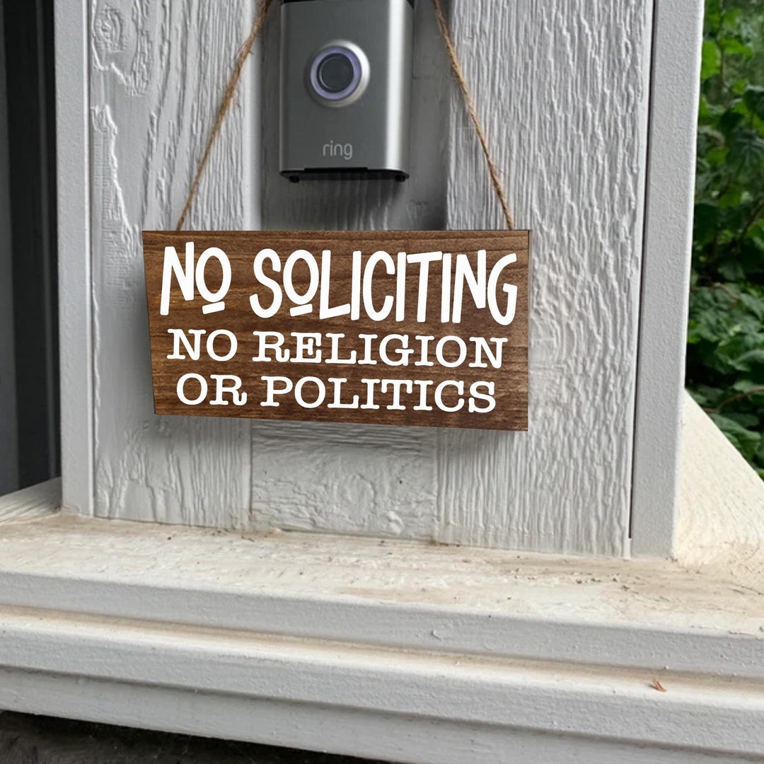 No Soliciting Sign, No Religion or Politics Sign, Wreath Sign, No ...