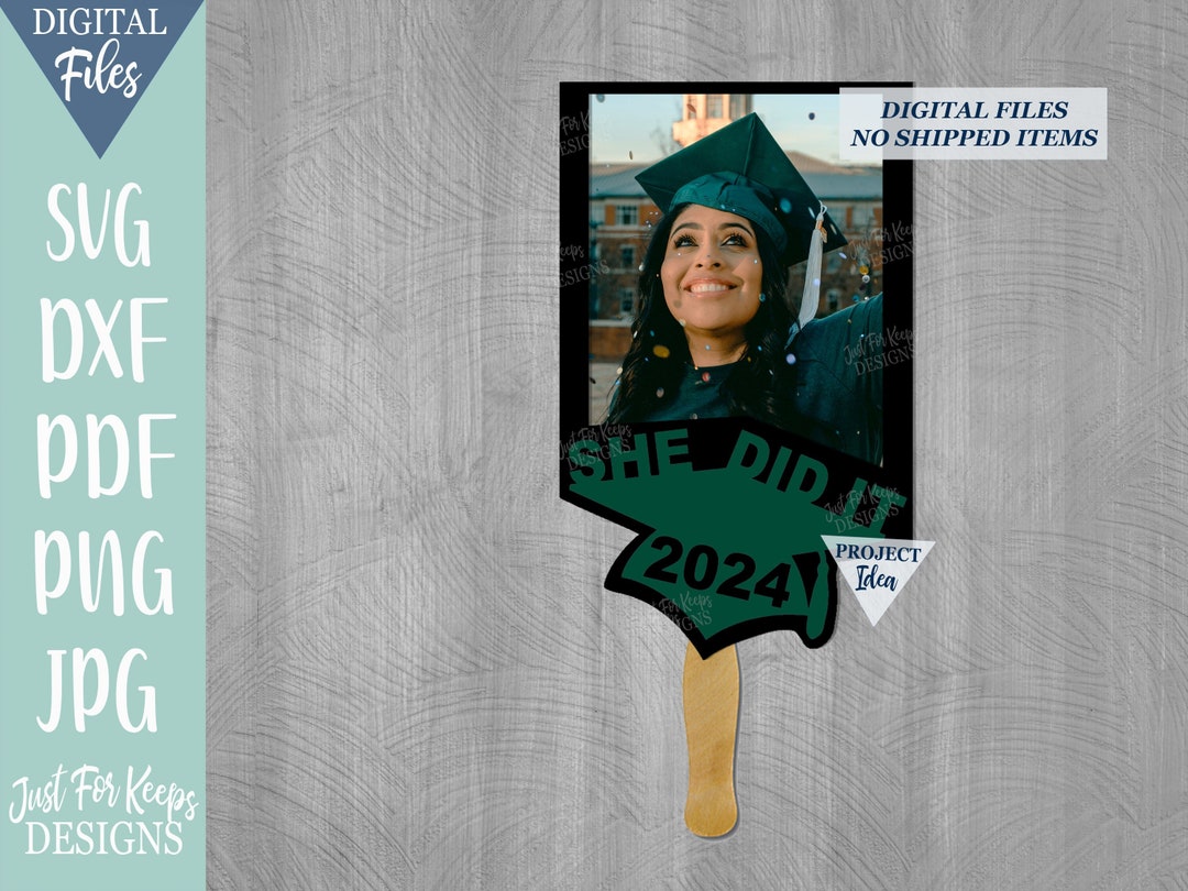 Graduation Fan SVG, Graduation Centerpiece SVG, DIY Graduation Photo ...