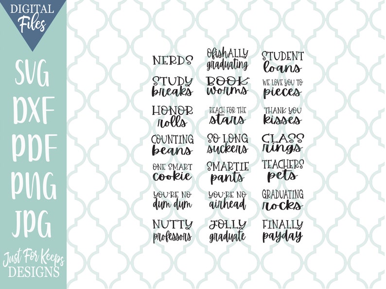 Graduation Candy Bar Labels SVG: DIY Candy Buffet (digital Files) - Etsy