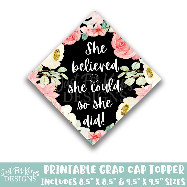 Printable Grad Cap Topper DIY Graduation Cap Topper She - Etsy