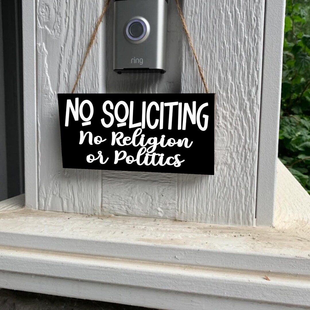 No Soliciting Sign, No Religion or Politics Sign, Wreath Sign, No ...