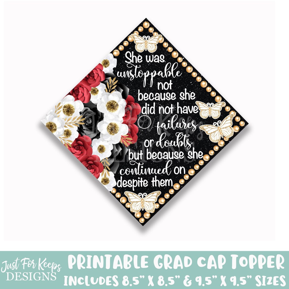 Printable Grad Cap Topper DIY Graduation Cap Topper She Was - Etsy