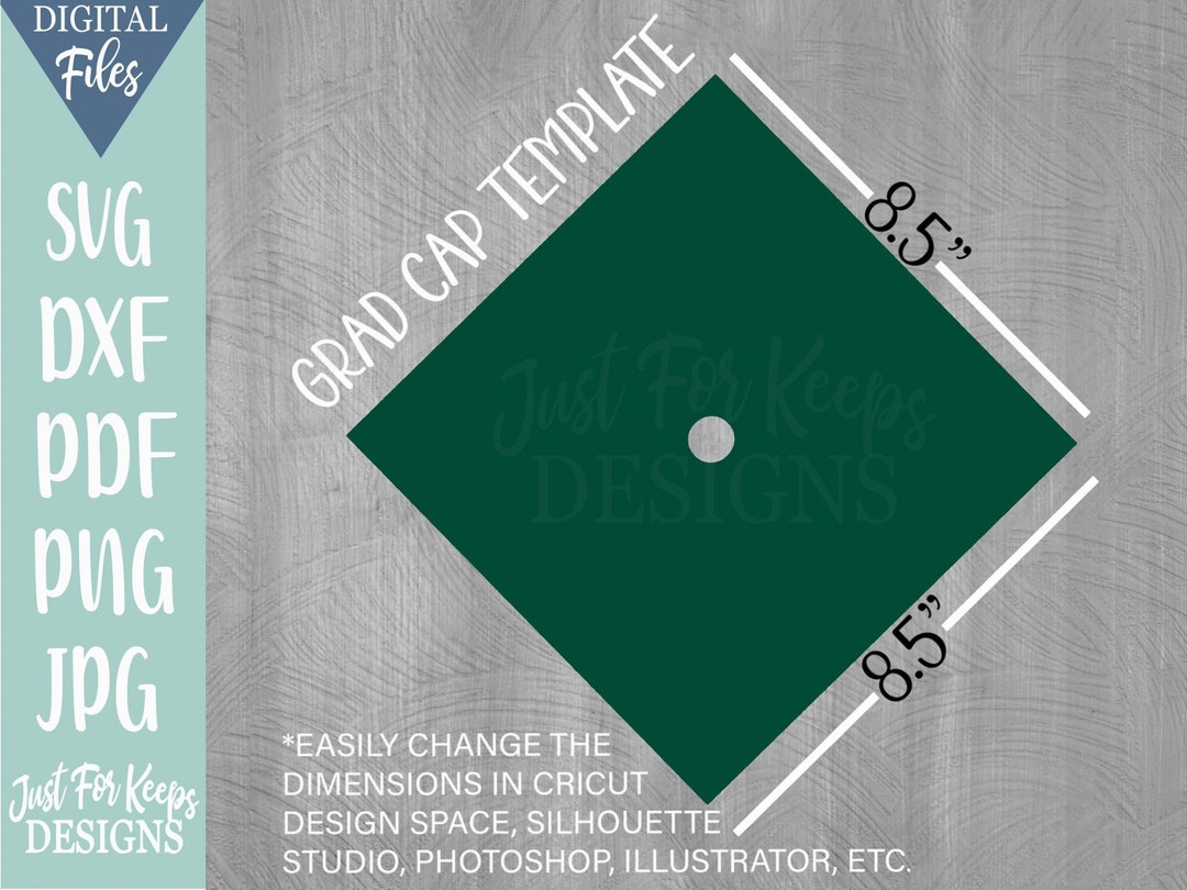 Hunter Green Grad Cap Template, Graduation Cap SVG, DIY Graduation Cap ...