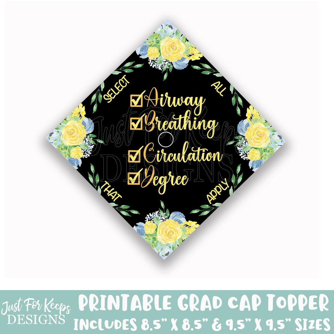 Printable Grad Cap Topper DIY Graduation Cap Topper Airway - Etsy