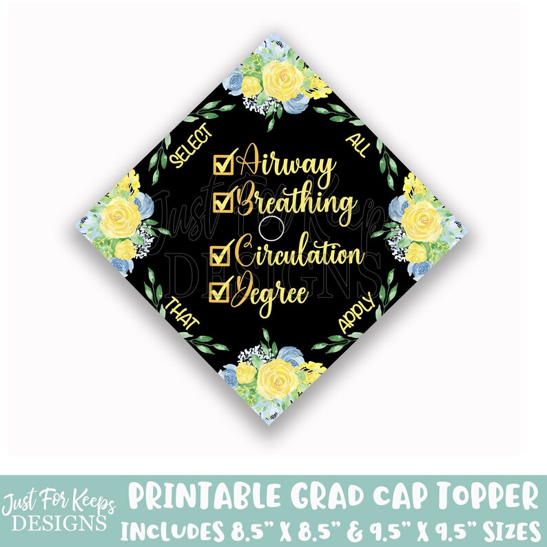 Printable Grad Cap Topper DIY Graduation Cap Topper Airway - Etsy