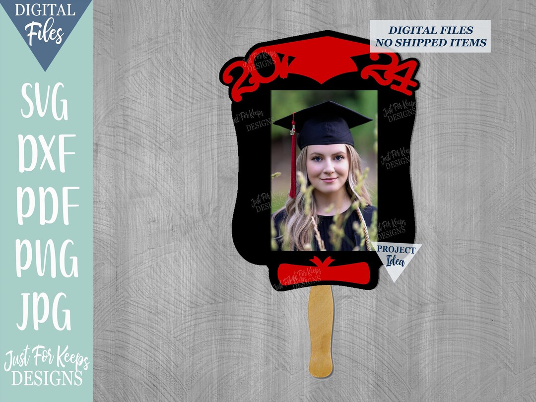 Graduation Fan SVG, Red Graduation Centerpiece SVG, DIY Graduation ...
