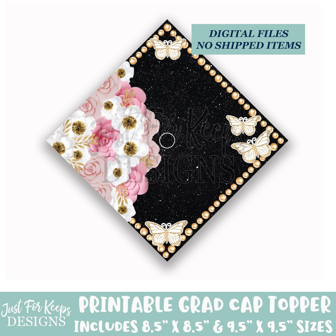 Printable Grad Cap Topper, DIY Graduation Cap Topper, Grad Cap Template ...