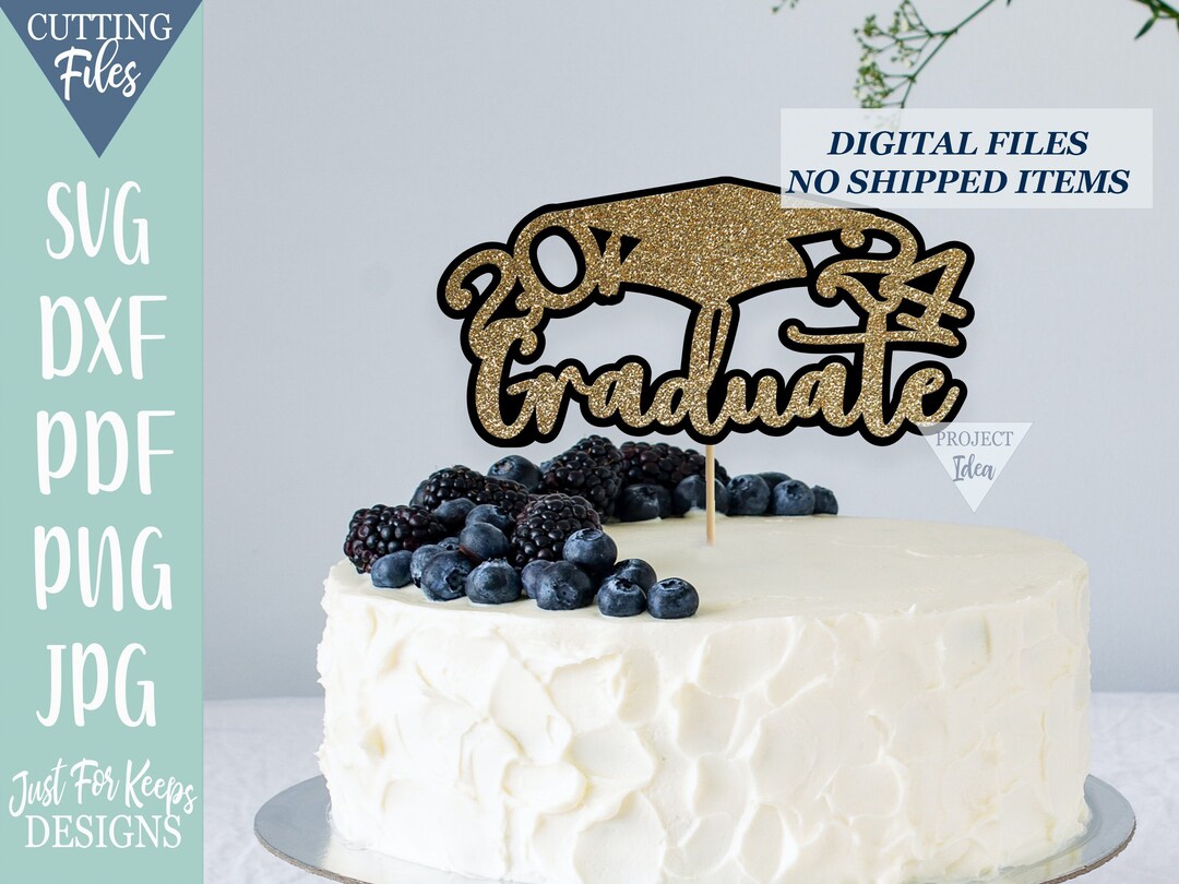 Graduation Centerpiece 2024 SVG, DIY Grad Party Decor, Cricut SVG, Cake ...