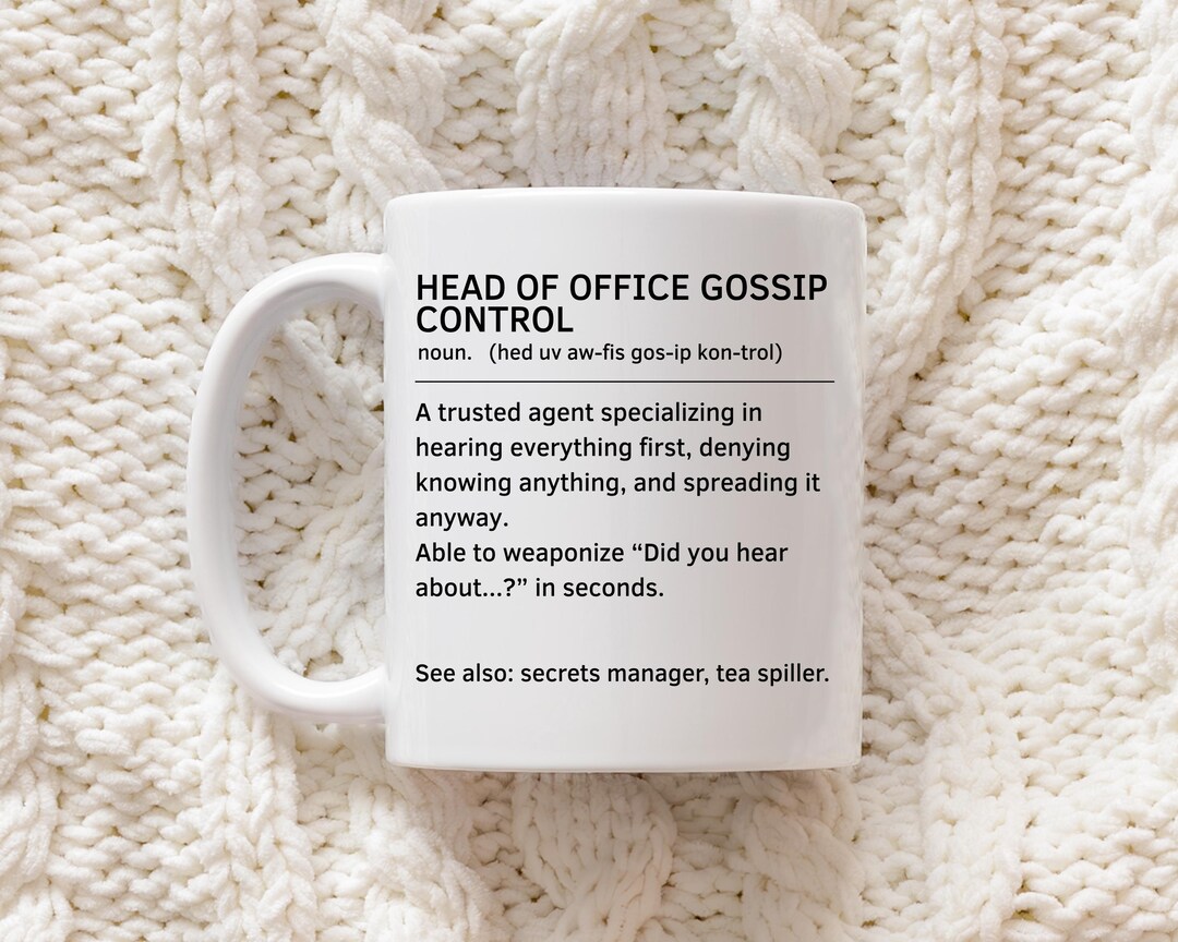Head of Office Gossip Control Mug - Funny Colleague Gift - Etsy