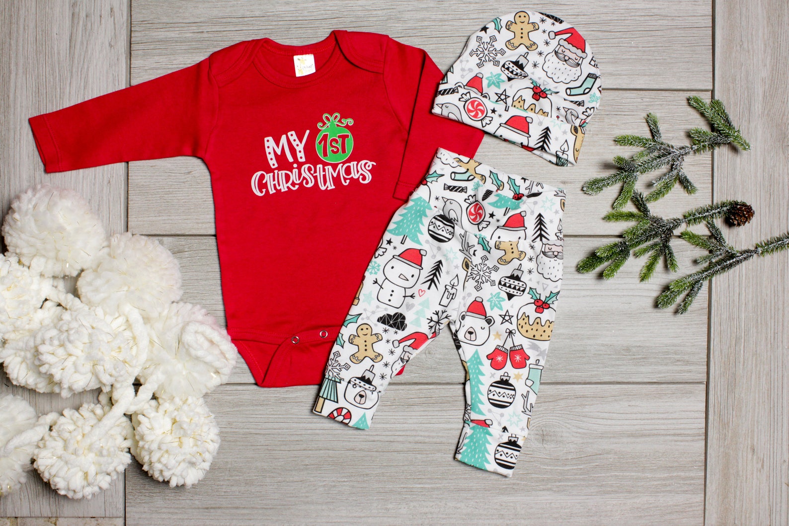 Baby Boy First Christmas Outfit, Personalized With Name. My 1st ...