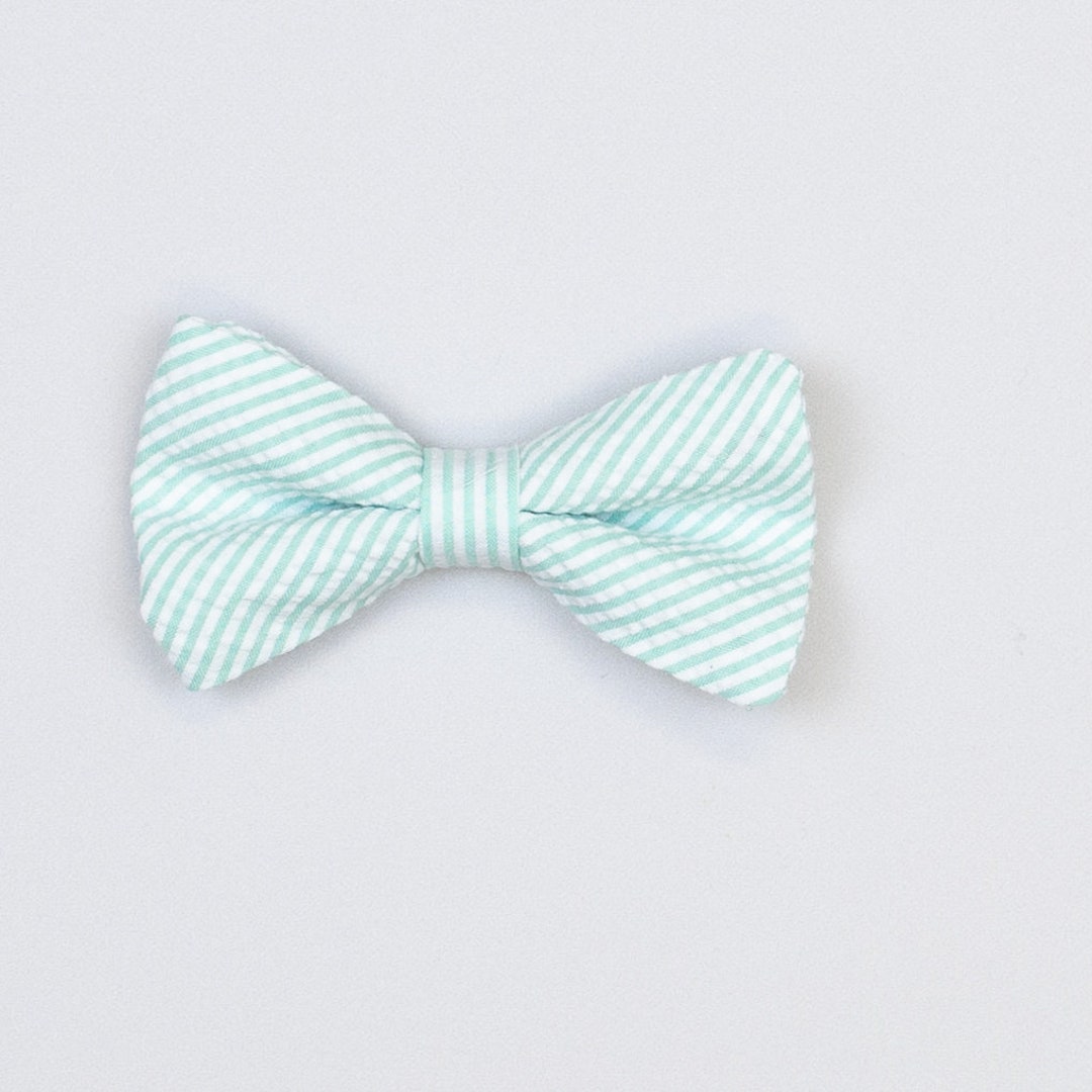 Extra MINT SEERSUCKER Baby Bow Tie. Cuddle Sleep Dream Snap on Tie, Not ...