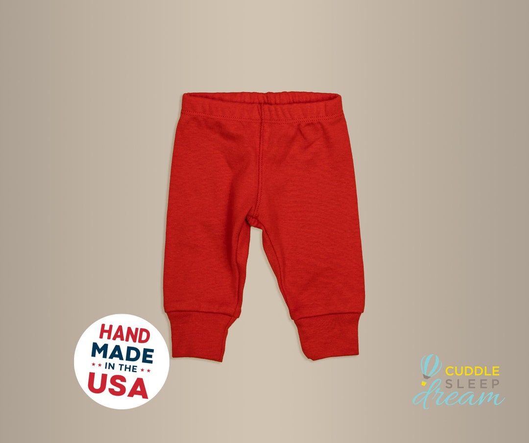 Red Baby Pants. Baby Boy Pants. Knit Leggings. Red Christmas Valentines ...