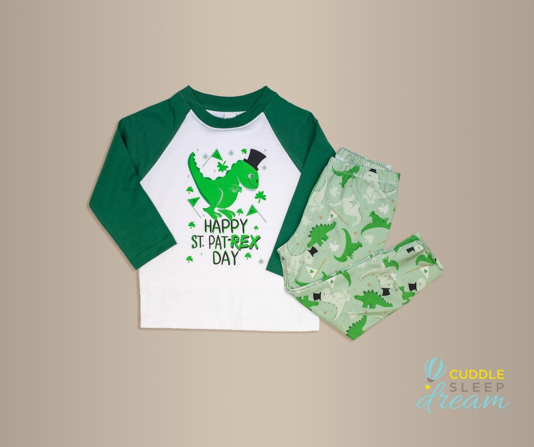 Boy St. Patrick's Day Outfit Dinosaur Tshirt, St. Pat-rex Day. Toddler ...