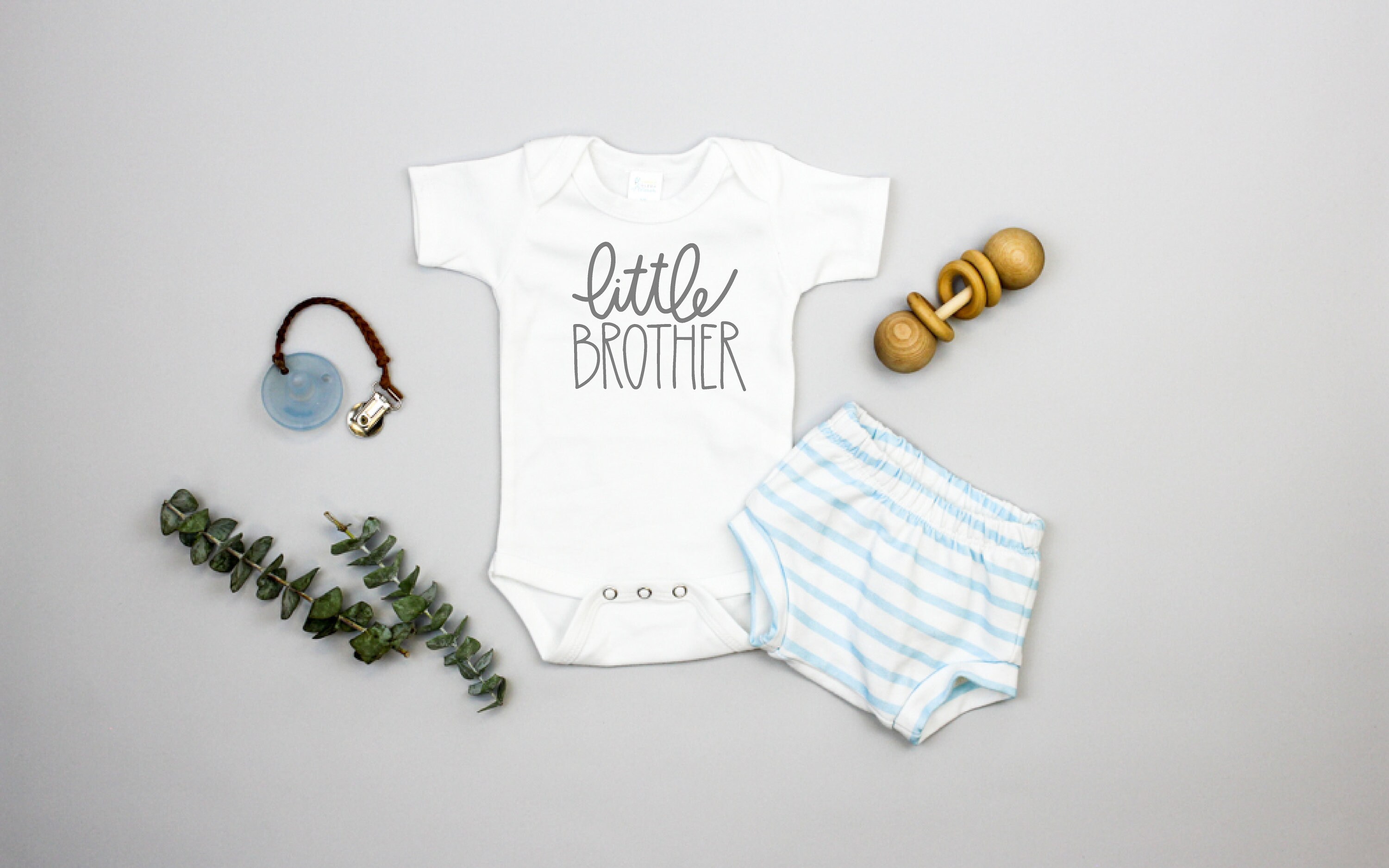 Little Brother Bodysuit SCRIPT Light GRAY | Etsy