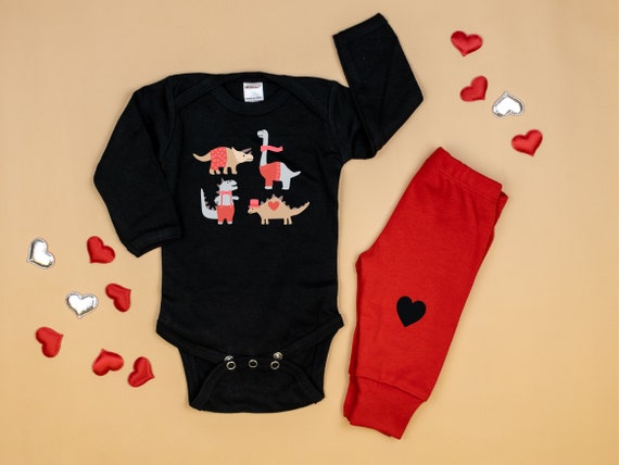 Baby Boy Valentines Day Outfit. Valentine Dapper Dinos bodysuit ...