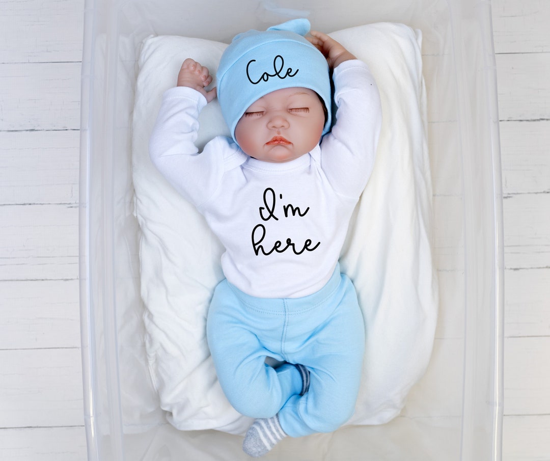 Newborn Boy Coming Home Outfit. I'm Here. Baby Boy Coming - Etsy