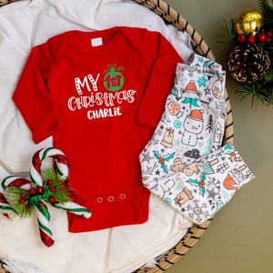 Baby Boy First Christmas Outfit, Personalized With Name. My 1st ...